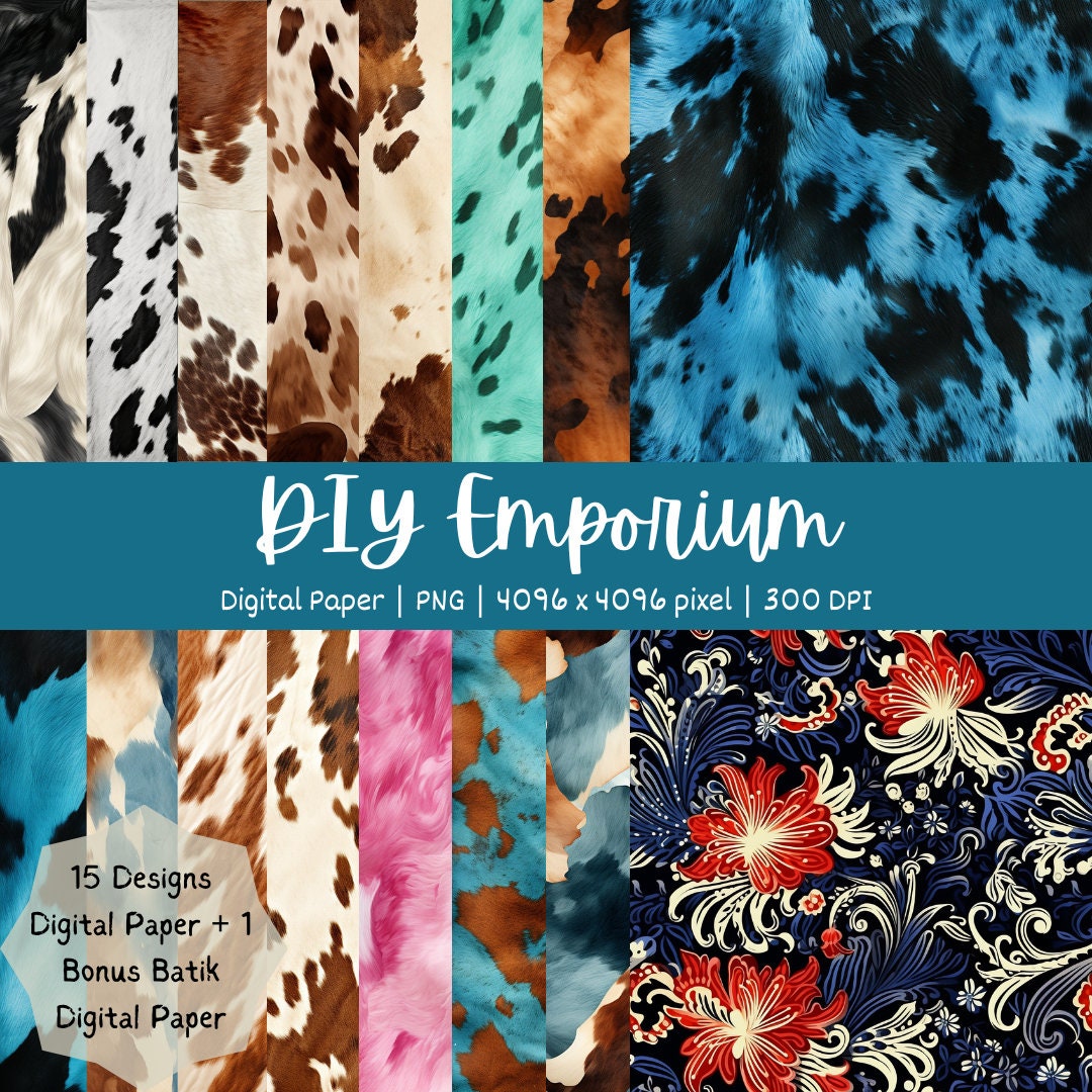 Cowhide Pattern Digital Paper Seamless Texture 15 Designs - Etsy