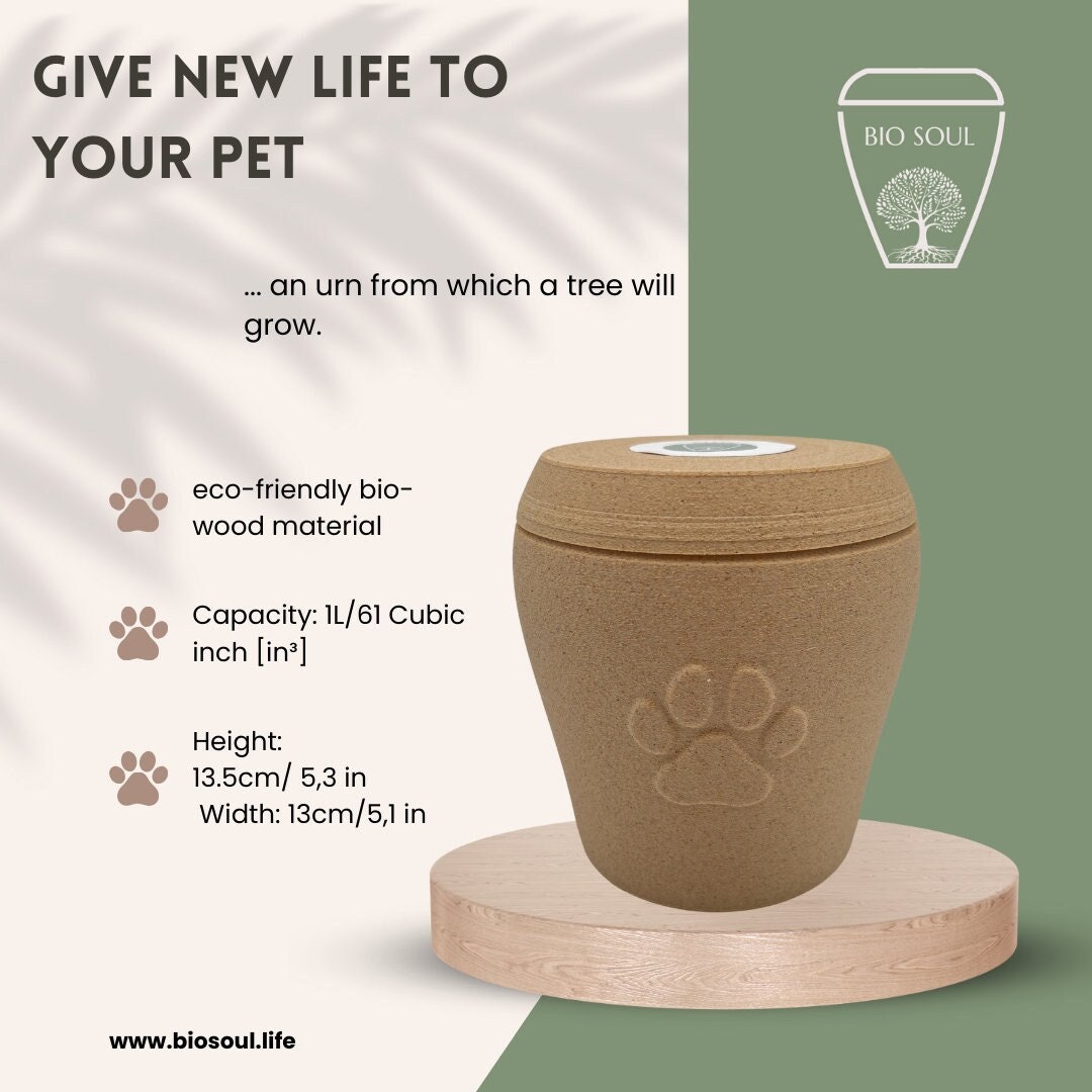 Animal Urn, Memorial Tree Urn for Your Dog, Cat or Other Pet, Bio Wood Dust Urn Biodegradable - Etsy
