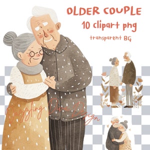11 Older Couple Clipart - Etsy
