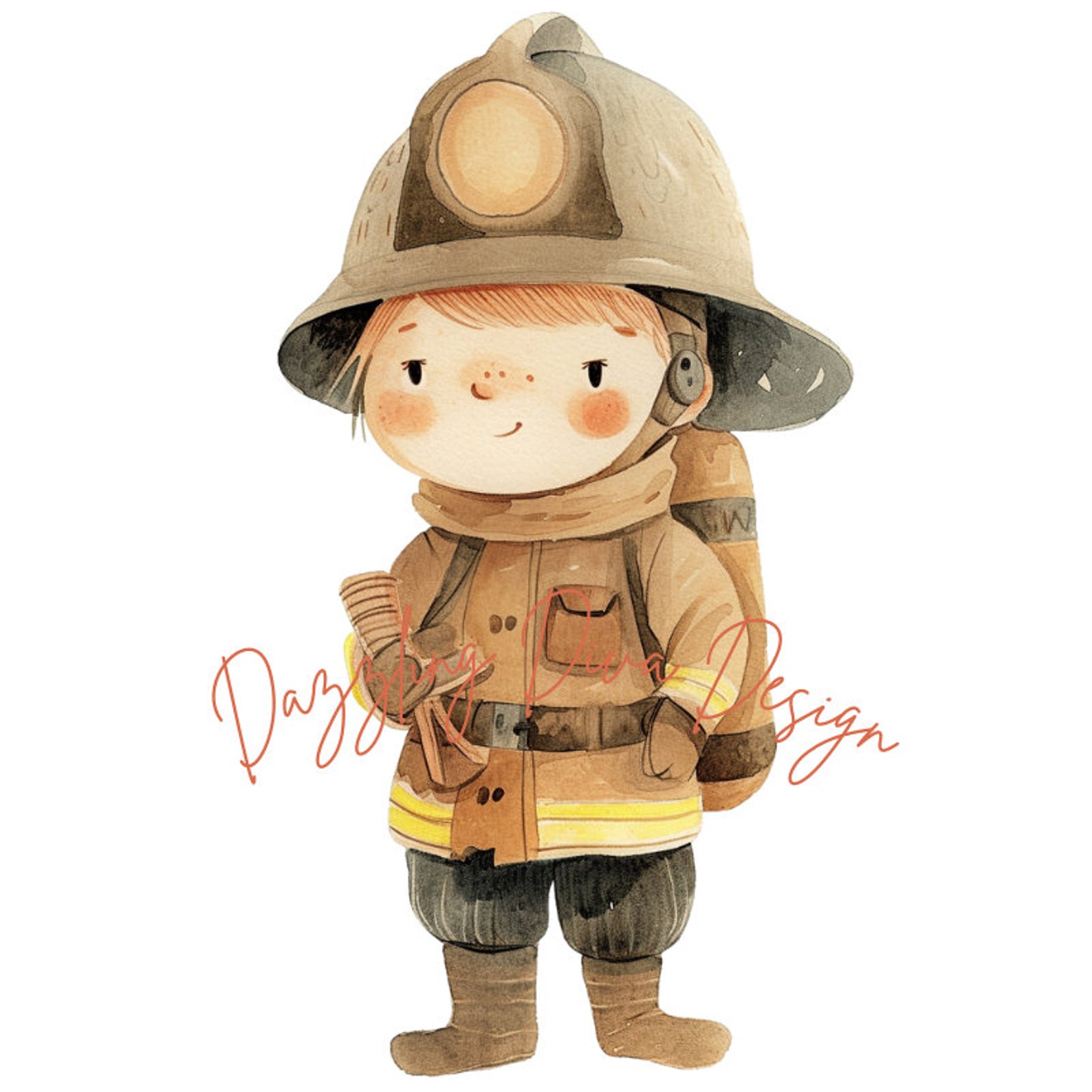 Baby Fireman Clipart Png - Etsy