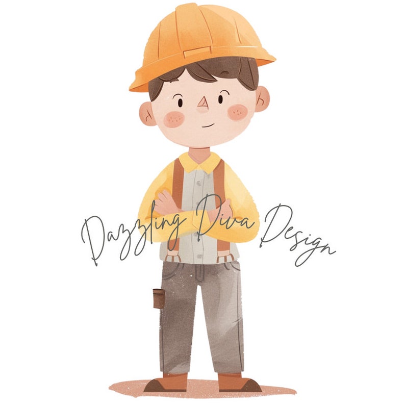 Engineer Boy Vector Illustration - Etsy