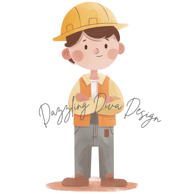 Engineer Boy Vector Illustration - Etsy