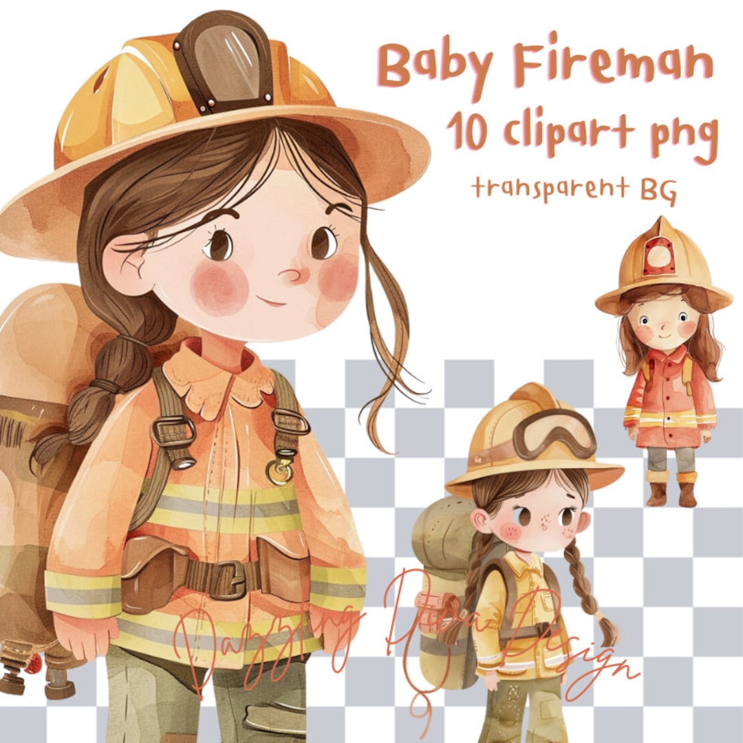 Baby Fireman Clipart Png - Etsy