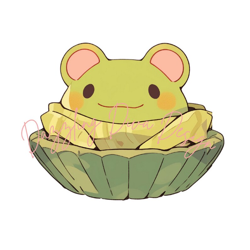 Pink Frog Kawaii Clip Art - Etsy