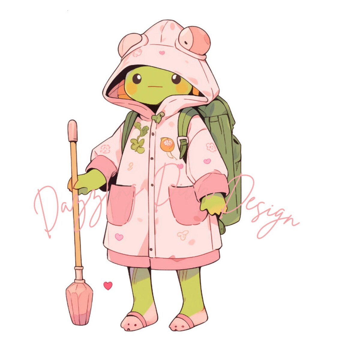 Pink Frog Kawaii Clip Art - Etsy