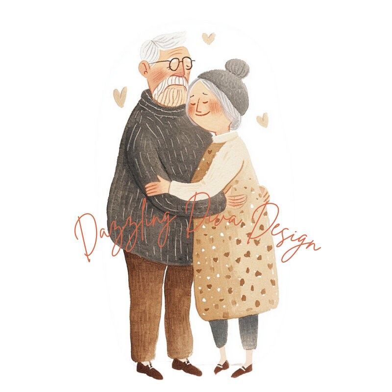11 Older Couple Clipart - Etsy