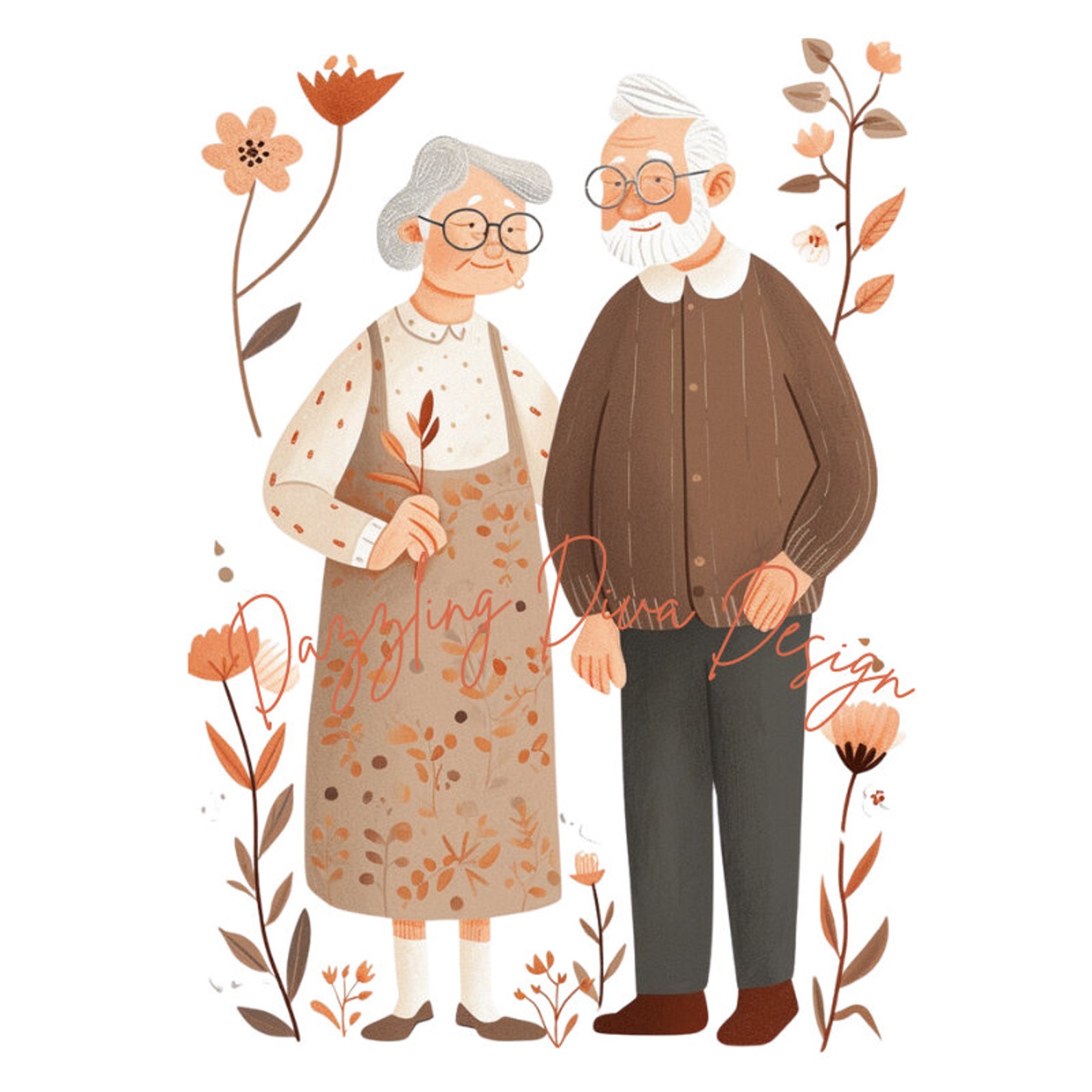 11 Older Couple Clipart - Etsy
