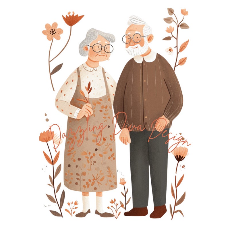 11 Older Couple Clipart - Etsy