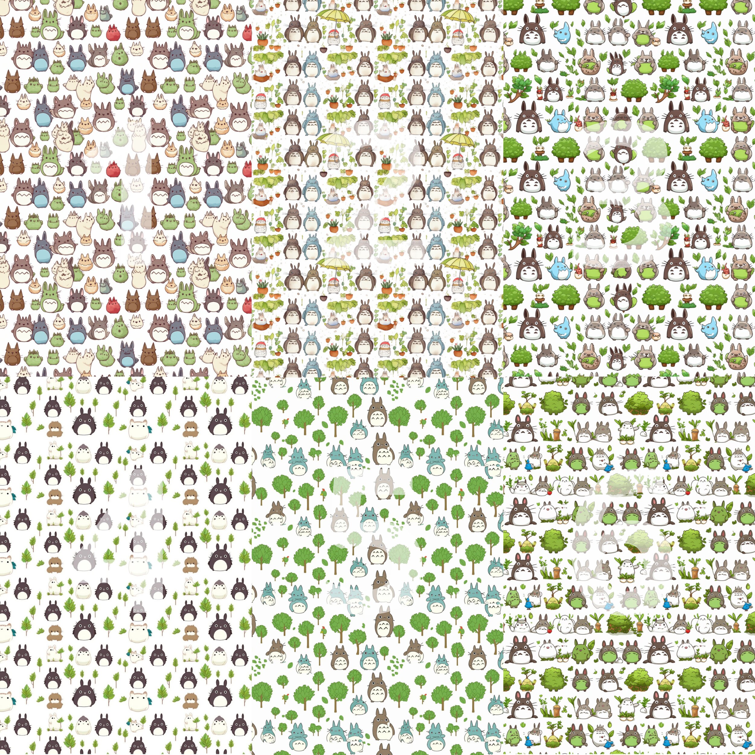 16 Design My Neighbor Totoro Print Bundle • Studio Ghibli • Pattern ...