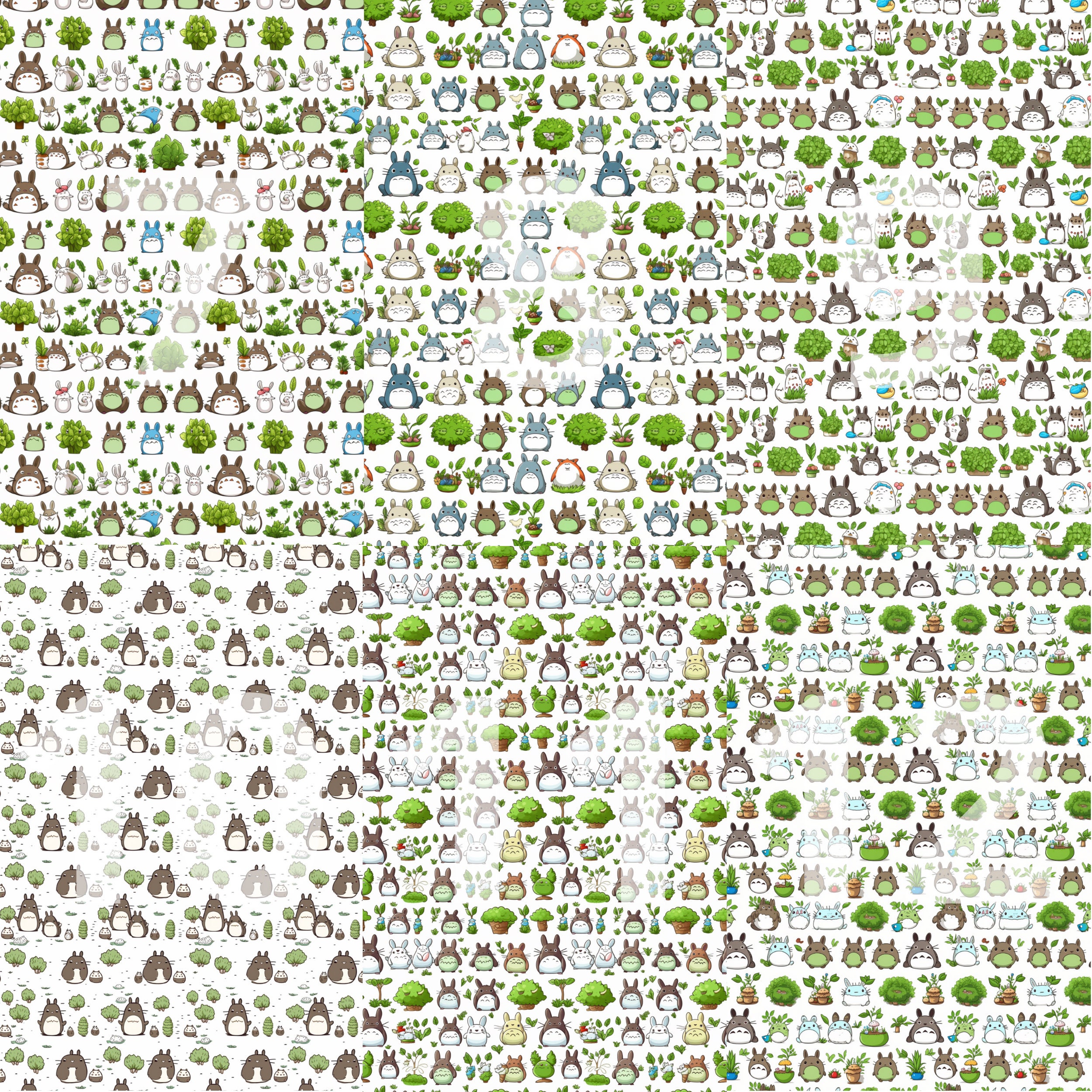 16 Design My Neighbor Totoro Print Bundle • Studio Ghibli • Pattern ...