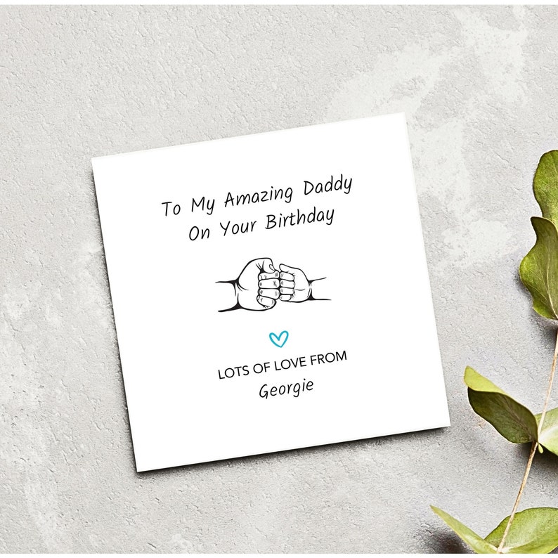 Happy Birthday to Our Amazing Daddy Card, Personalised Daddy and Child ...