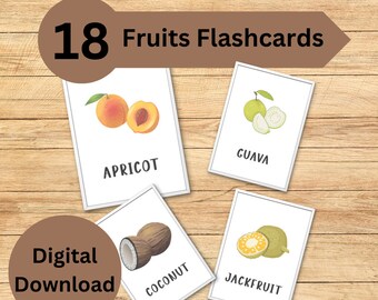 Montessori Fruit Flashcards. Vibrant Watercolor Learning Set - Etsy