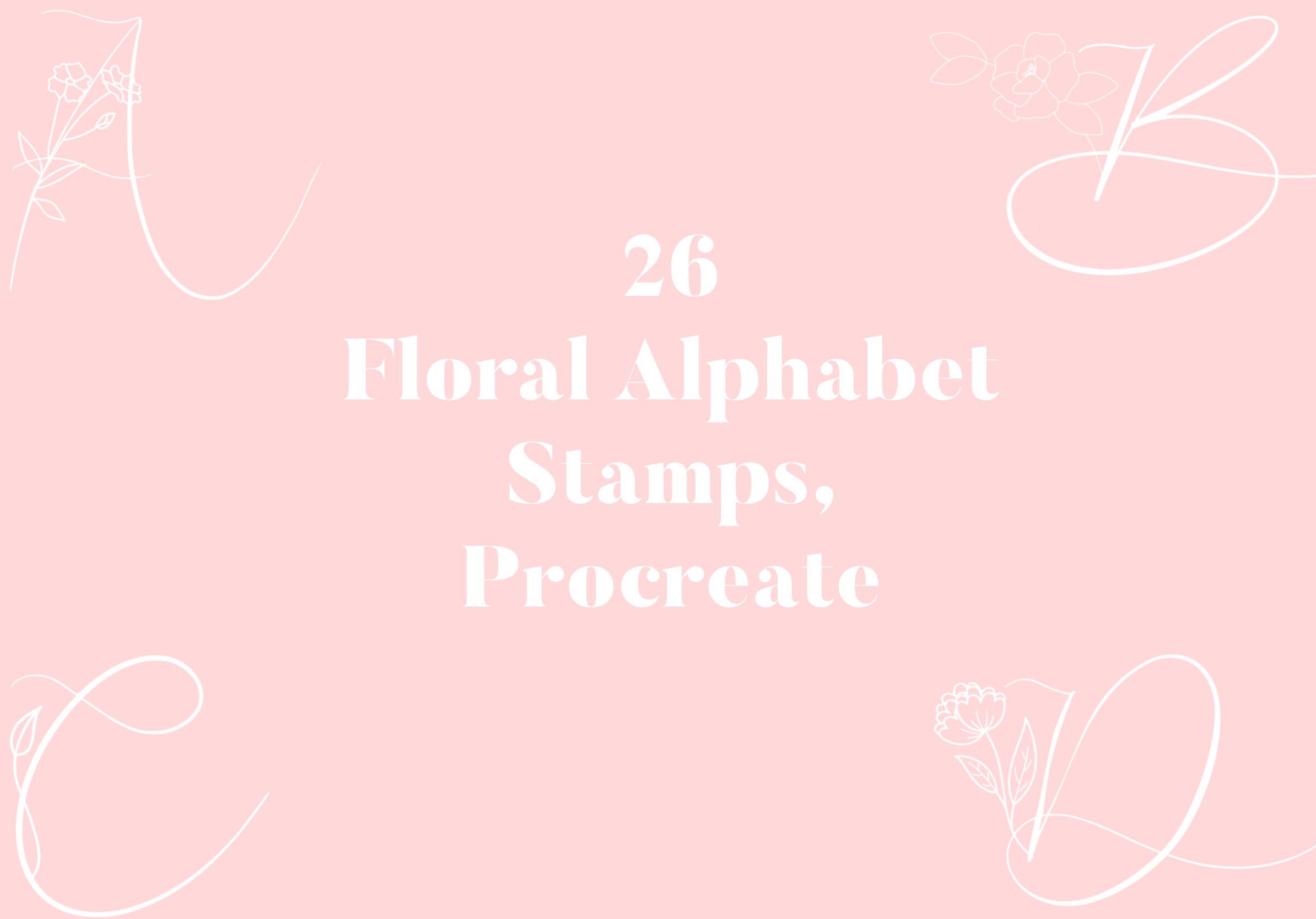 Floral Letters Alphabet Procreate Stamps Tattoo Stencils Brushes - Etsy