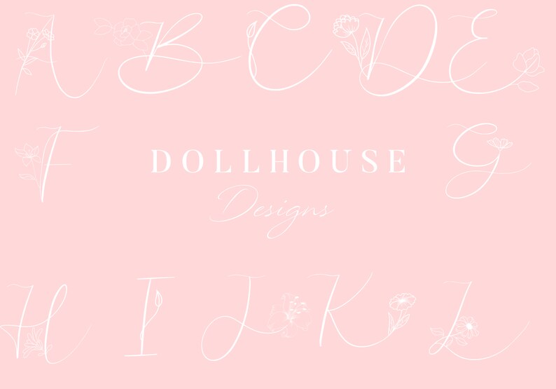 Floral Letters Alphabet Procreate Stamps Tattoo Stencils Brushes - Etsy