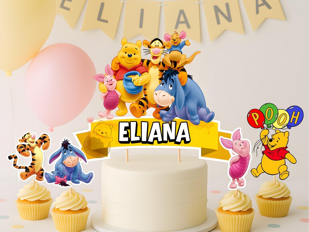 Honey Bear Cake Topper | Custom Name Age Birthday Decor | Digital ...