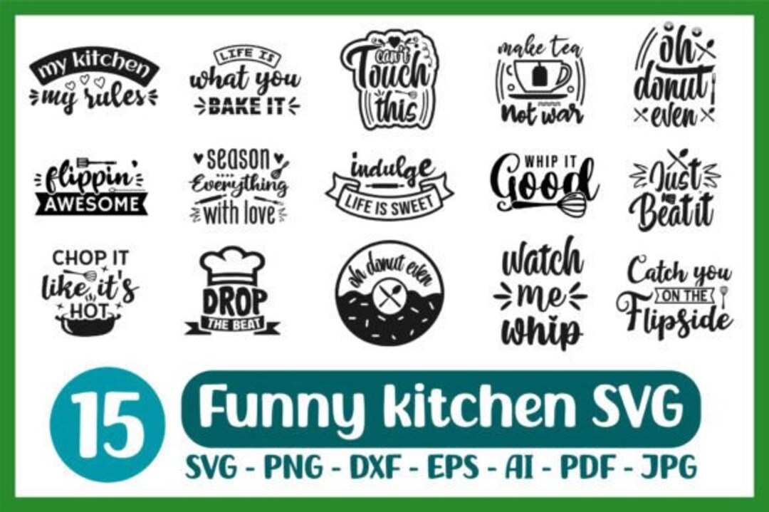 Kitchen Svg, Kitchen Svg Bundle, Kitchen Cut File, Baking Svg, Cooking ...