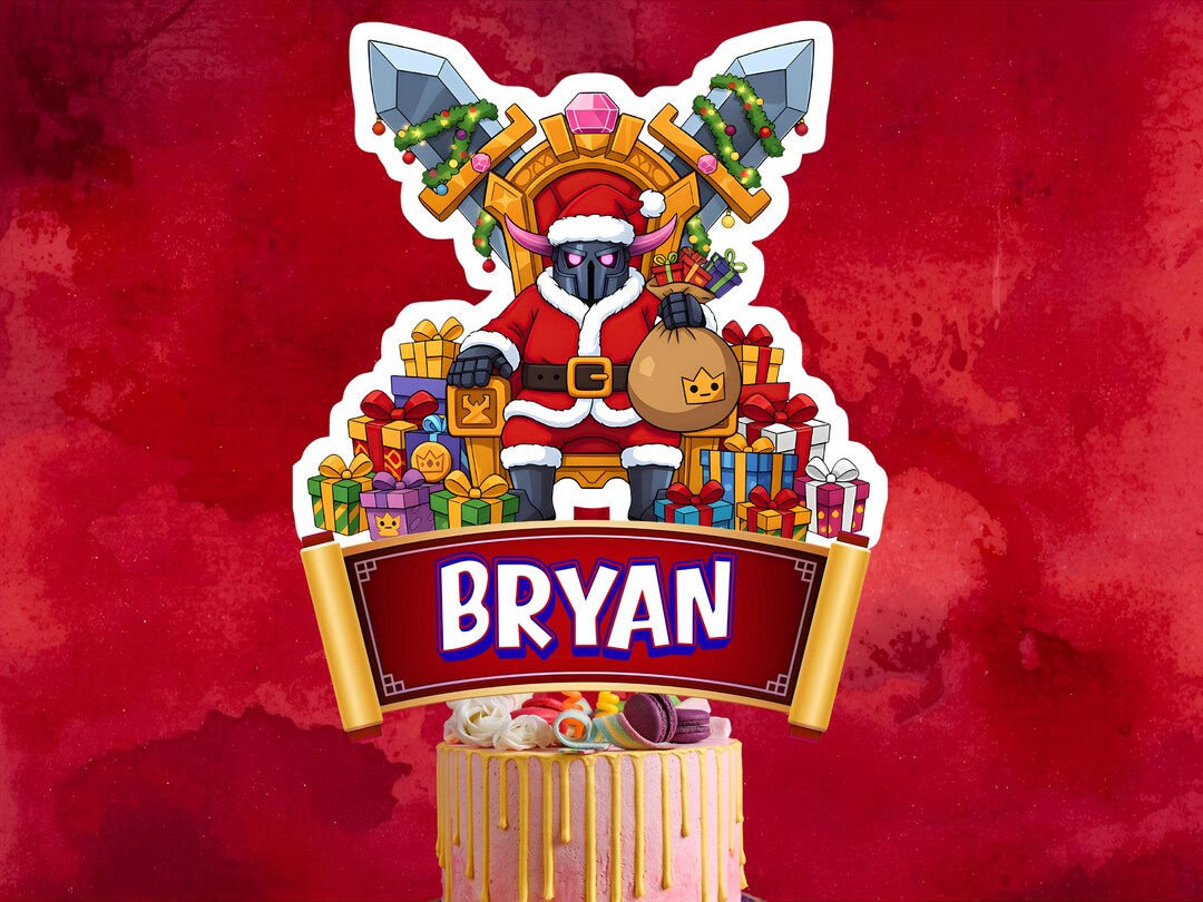 Clash Royale Party Decor | Mega Knight Cake Topper | Printable Digital ...