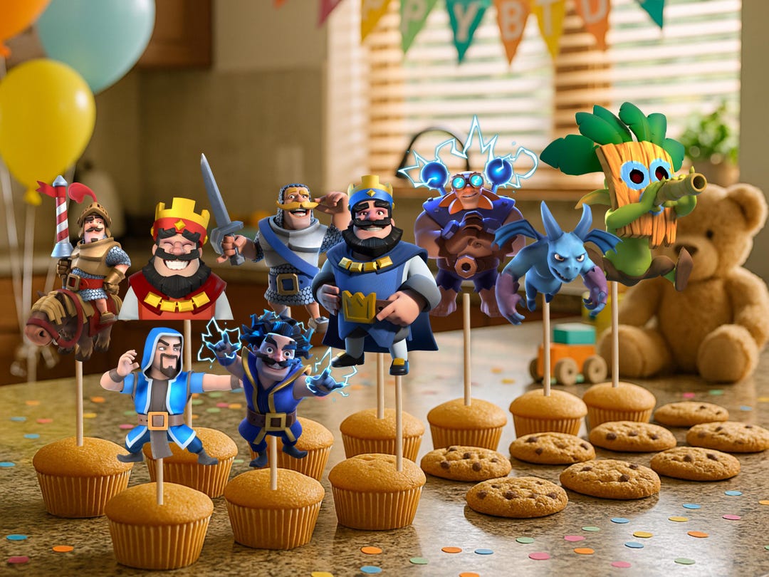 Clash Royale Cupcake Topper Set | Party Decor | Printable A4 Digital ...