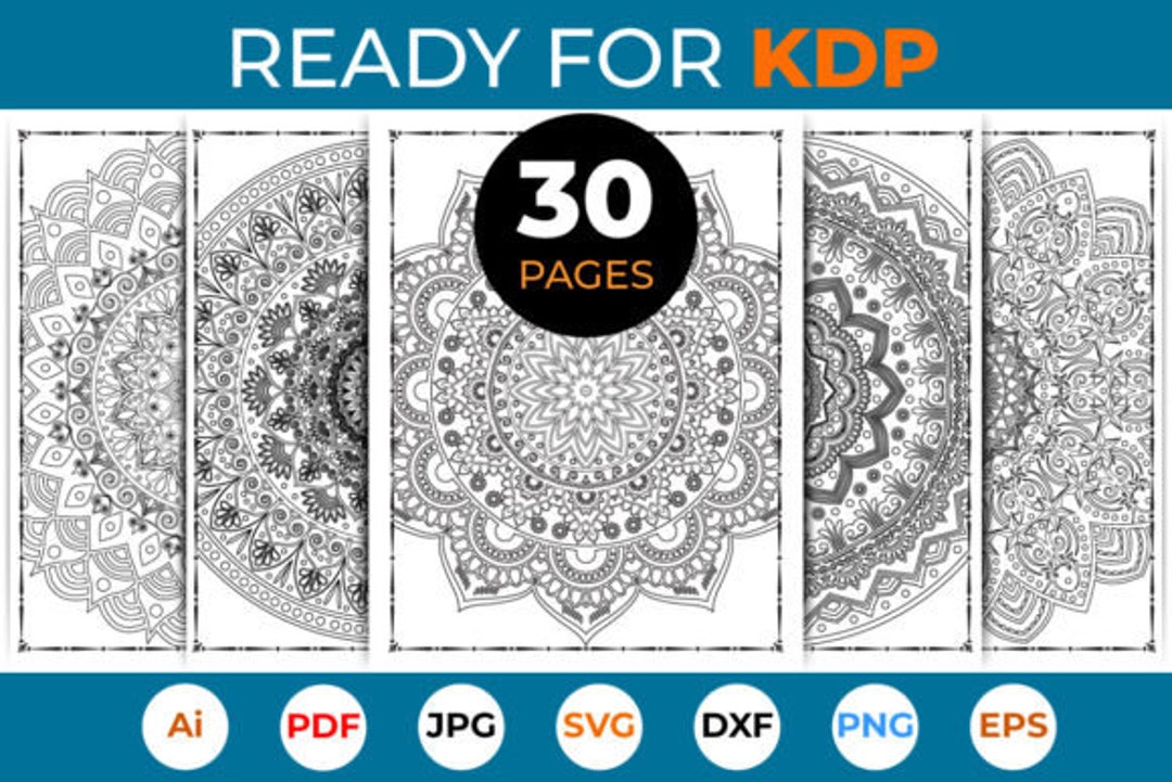 30 Mandala Coloring Pages Bundle, SVG, PNG, PDF (digital Prints) - Etsy