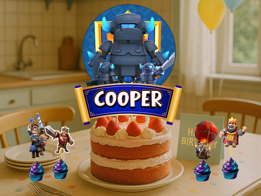 Mini Pekka Clash Royale Birthday Cake Topper, , Printable Decor - Etsy