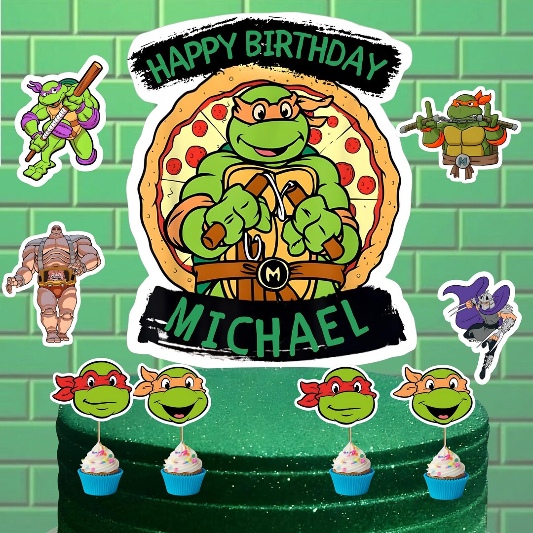 Ninja Turtles Personalized Cake Topper: Custom Kids Birthday Decor ...