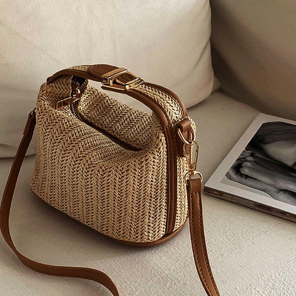 Straw Crossbody Bag - Etsy UK