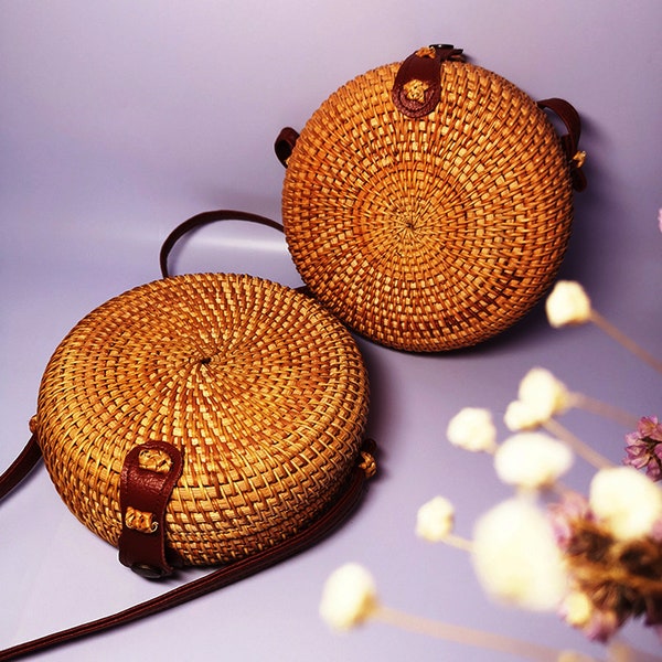 Round Straw Bag With Lining - Etsy