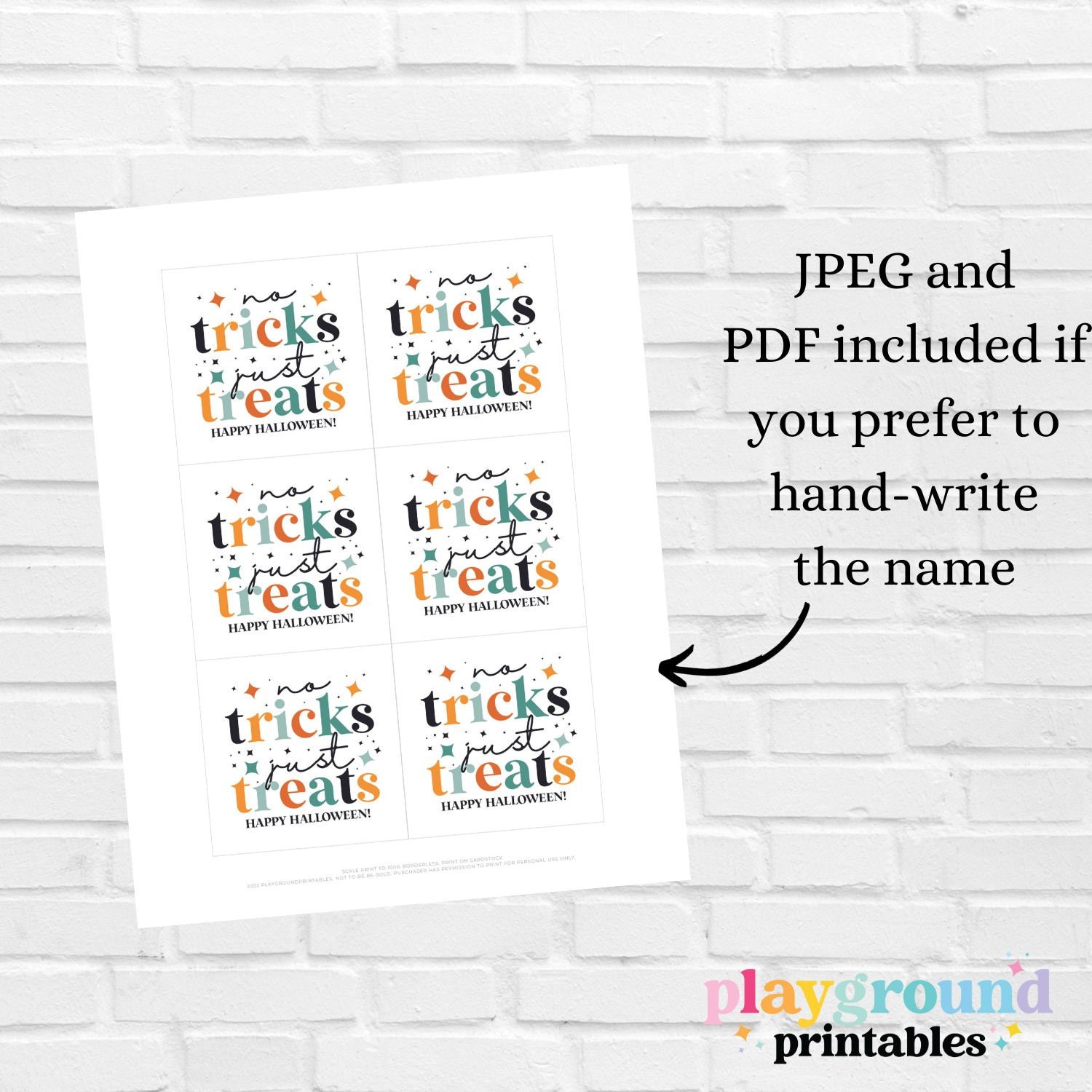Editable Spooktacular Halloween Teal Orange Retro 3" X 3" Tag ...