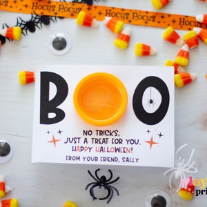 No Tricks Just a Treat for You Printable Halloween Classmate Gift, PTA ...