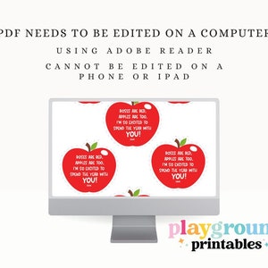 Editable 3" Roses Are Red Teacher Apple Tag, Back to School Gift Tag - Etsy