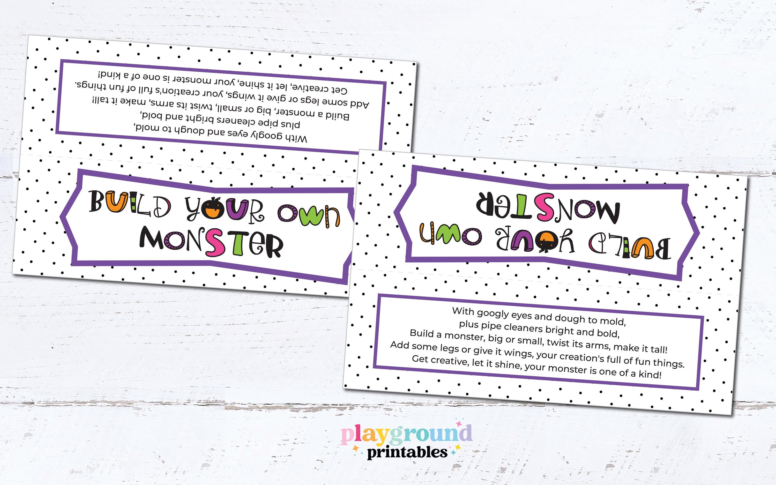 Build Your Own Monster Kit 6.5" Bag Topper, Halloween Class Craft ...