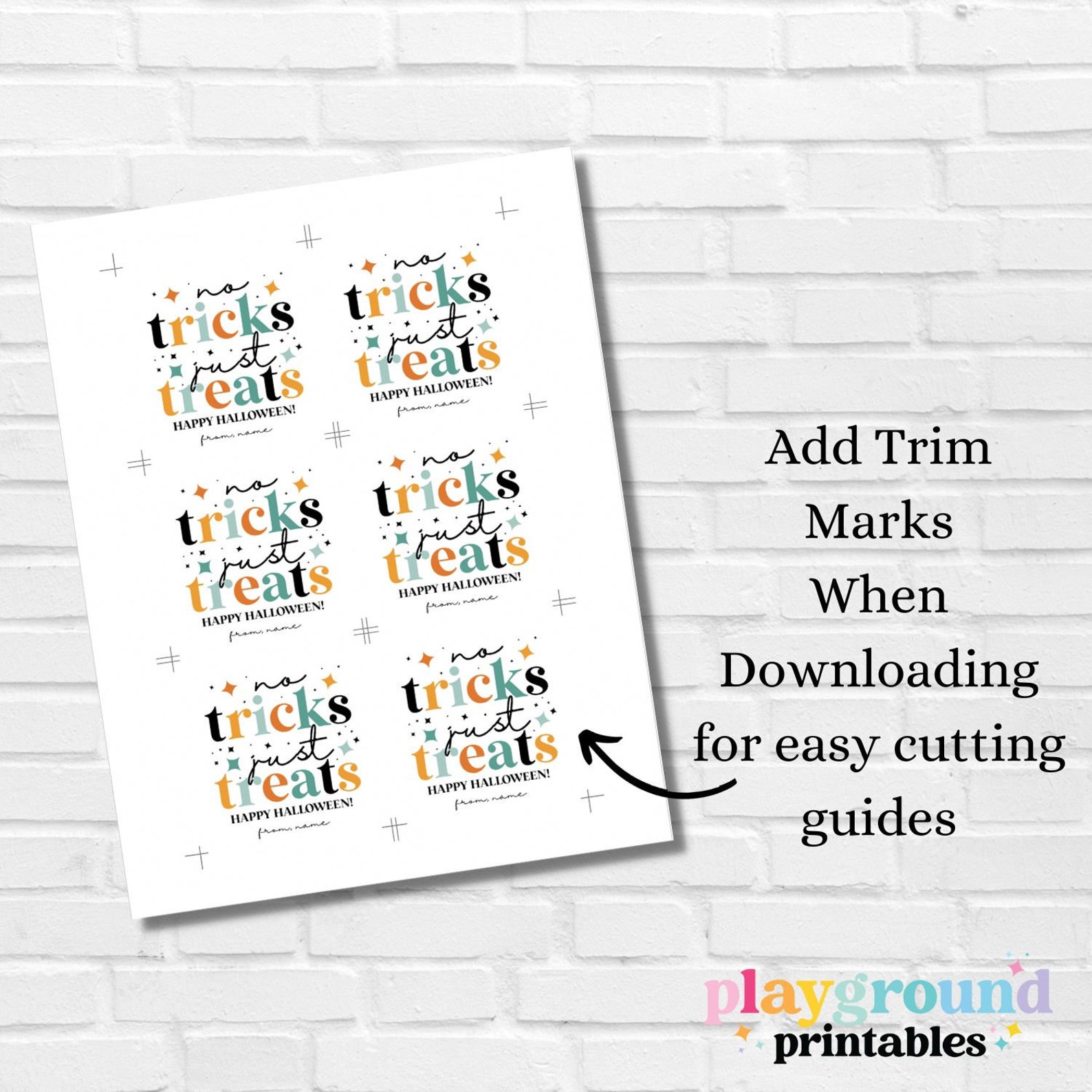 Editable Spooktacular Halloween Teal Orange Retro 3" X 3" Tag ...