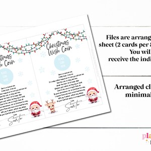 Christmas Wishing Coin Printable 5" X 7", Santa Wishing Coin, Stocking ...
