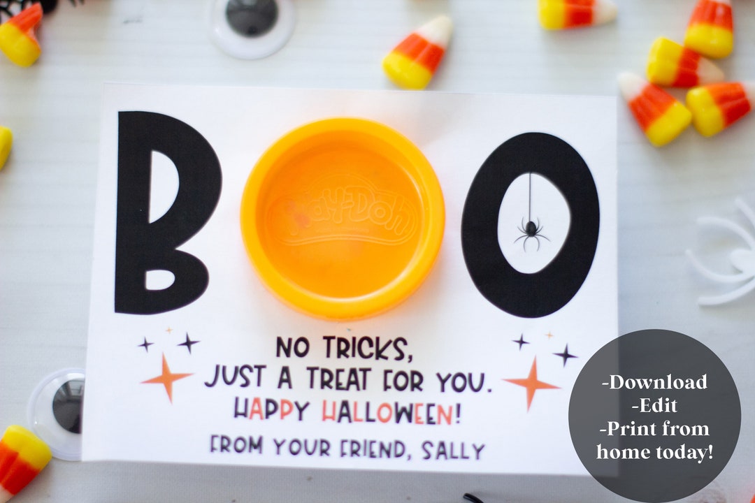 No Tricks Just a Treat for You Printable Halloween Classmate Gift, PTA ...