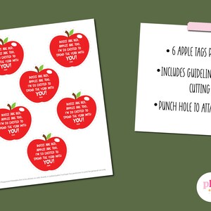 Editable 3" Roses Are Red Teacher Apple Tag, Back to School Gift Tag - Etsy