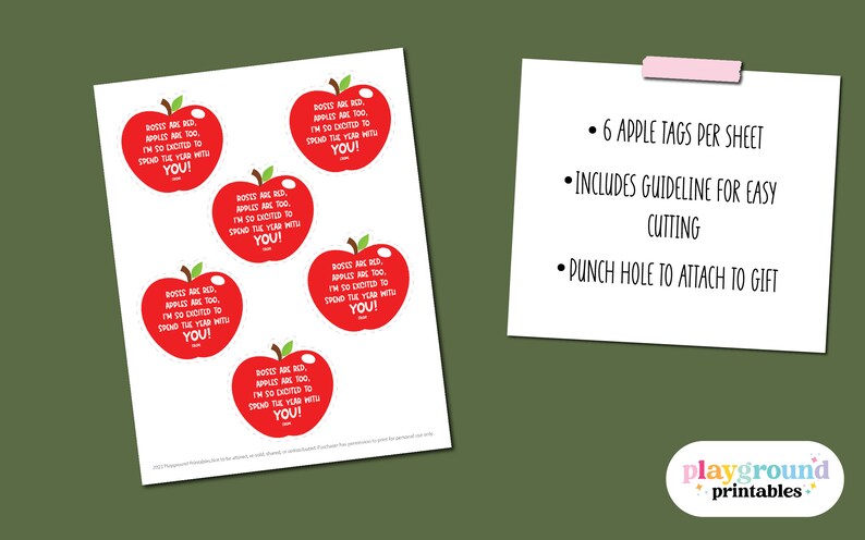 Editable 3" Roses Are Red Teacher Apple Tag, Back to School Gift Tag - Etsy