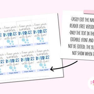 Editable I Hope Your Summer Bubbles With Fun, Bubble Gift Tag, Summer ...