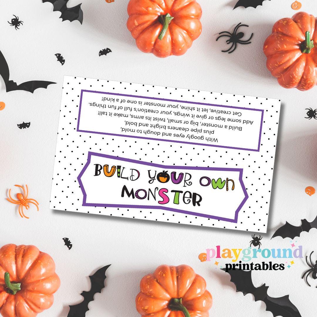 Build Your Own Monster Kit 6.5" Bag Topper, Halloween Class Craft ...
