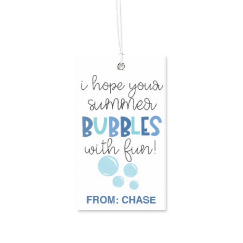 Editable I Hope Your Summer Bubbles With Fun, Bubble Gift Tag, Summer ...