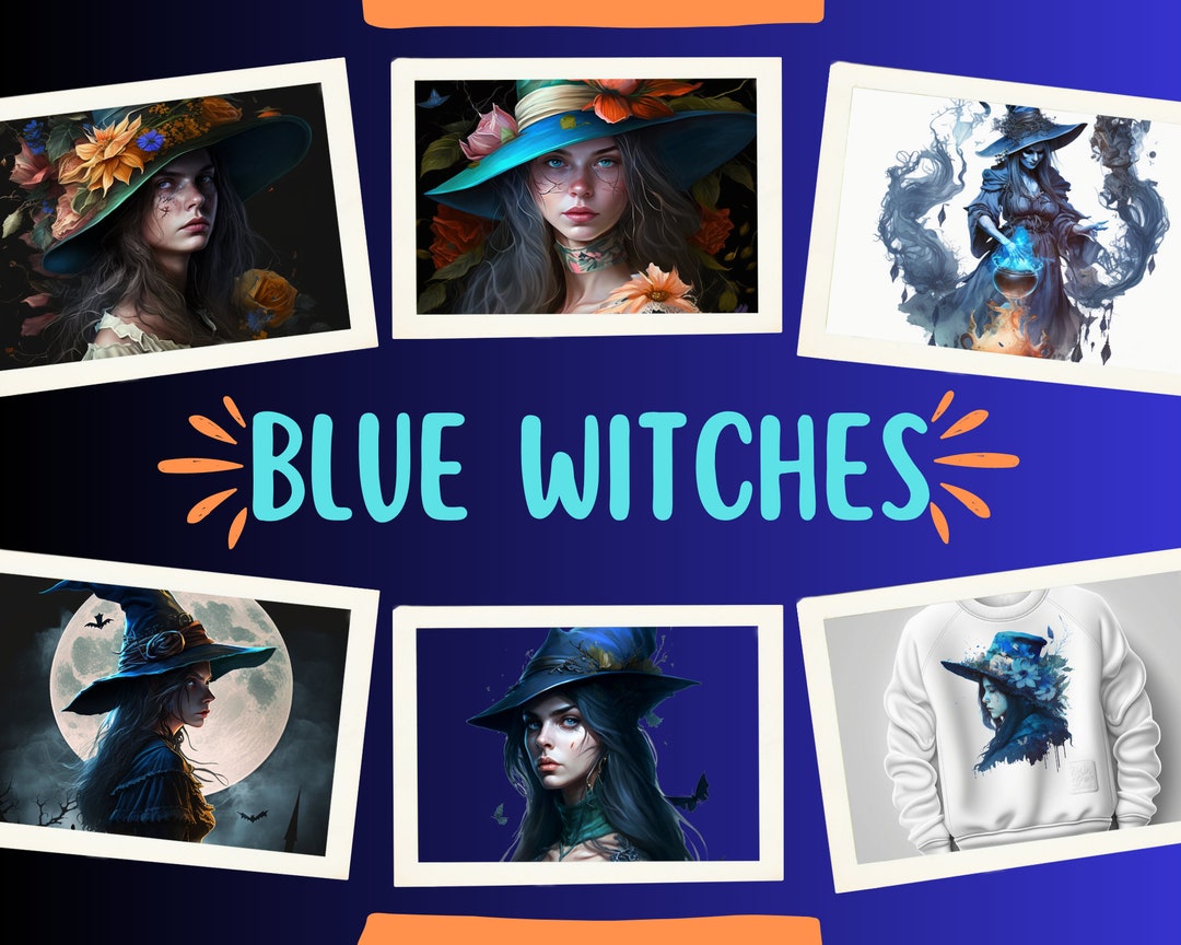 Blue Witch Pngs, With Background and Without Background, Fantasy, Magic ...