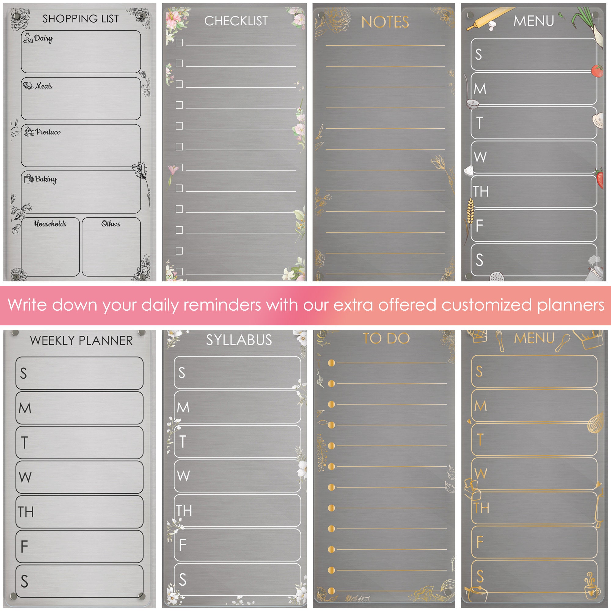 Magnetic Acrylic Monthly Calendar for Fridge, Custom Clear Calendar ...