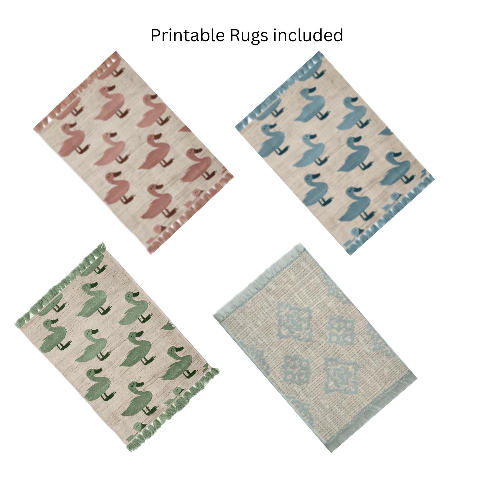 Dollhouse Nursery Wallpaper, Rugs and Art Printable. Art, Wallpapers ...