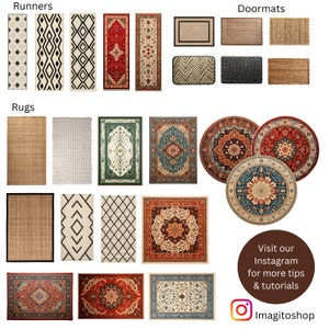 Dollhouse Rugs Printable. Printable Miniature Doormats and Runner ...