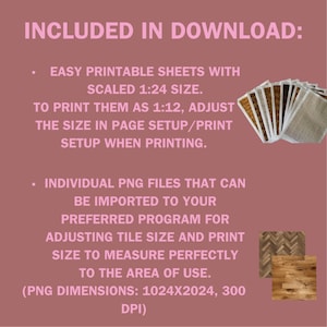 Dollhouse Miniatures Flooring, Printable A4 Sheets, Digital Instant ...