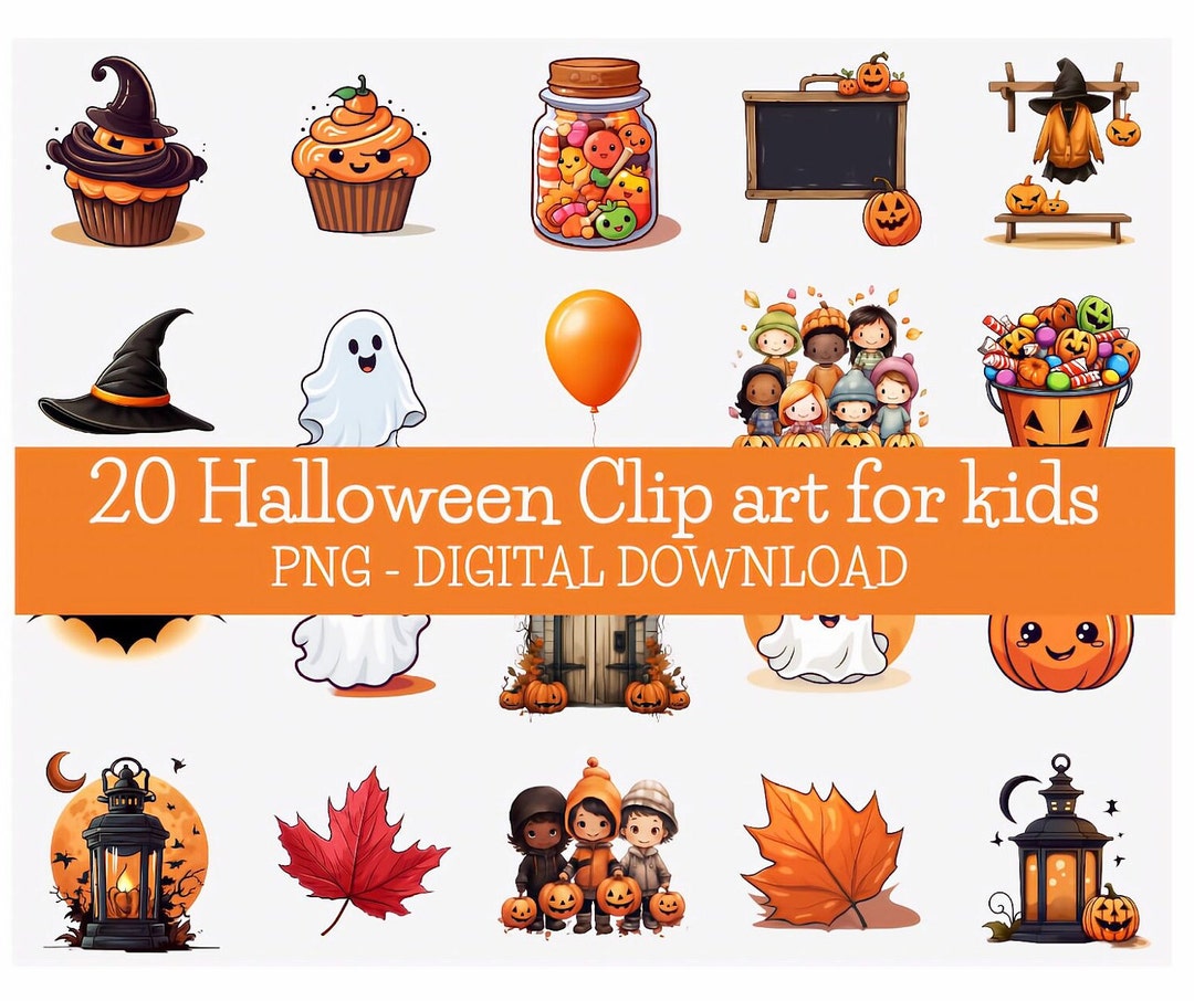 Halloween Themed Clipart Bundle, Instant Download, School, Children ...