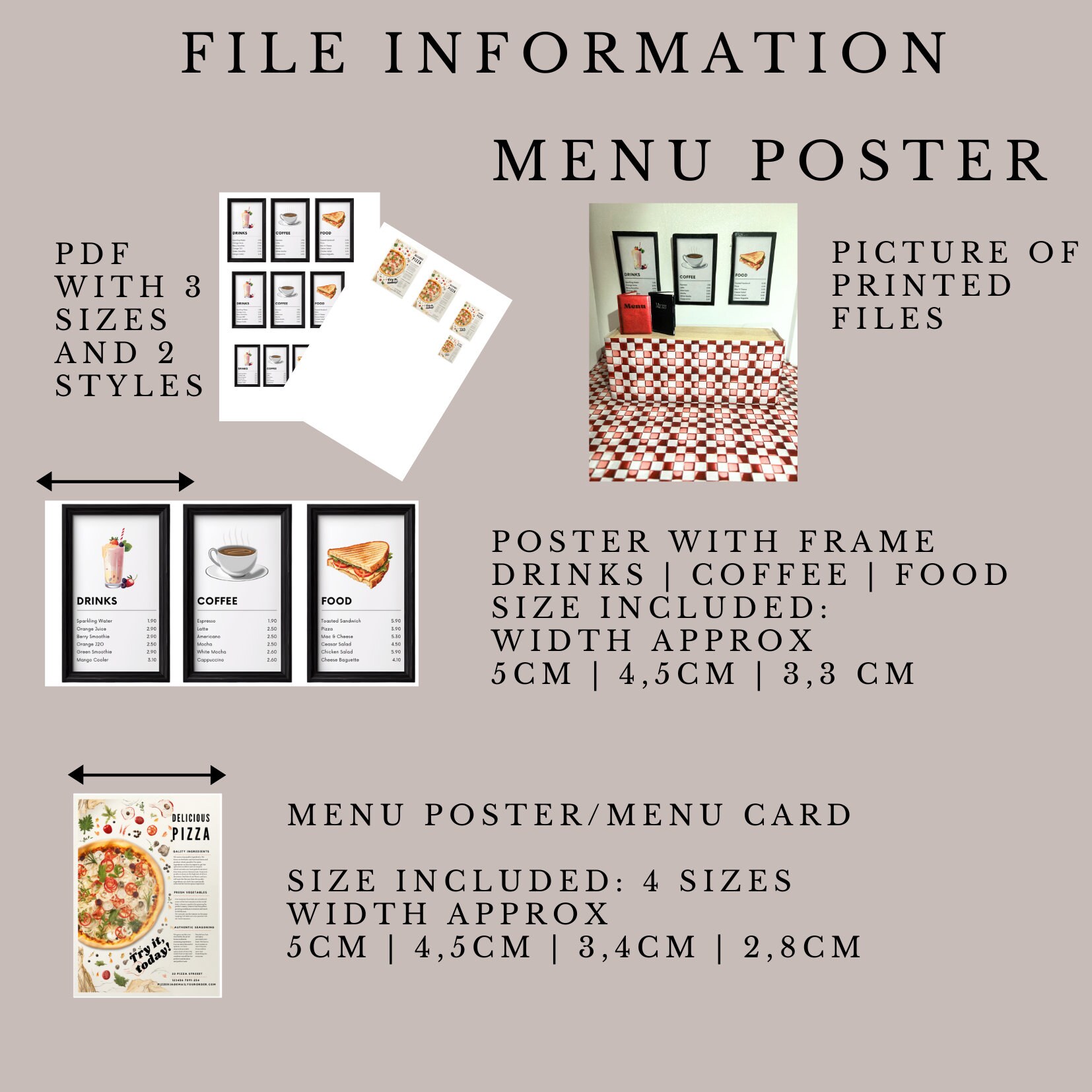 Dollhouse Miniature Cafe Digital Download, PDF Printable Sheets ...