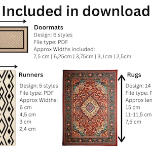 Dollhouse Rugs Printable. Printable Miniature Doormats and Runner ...