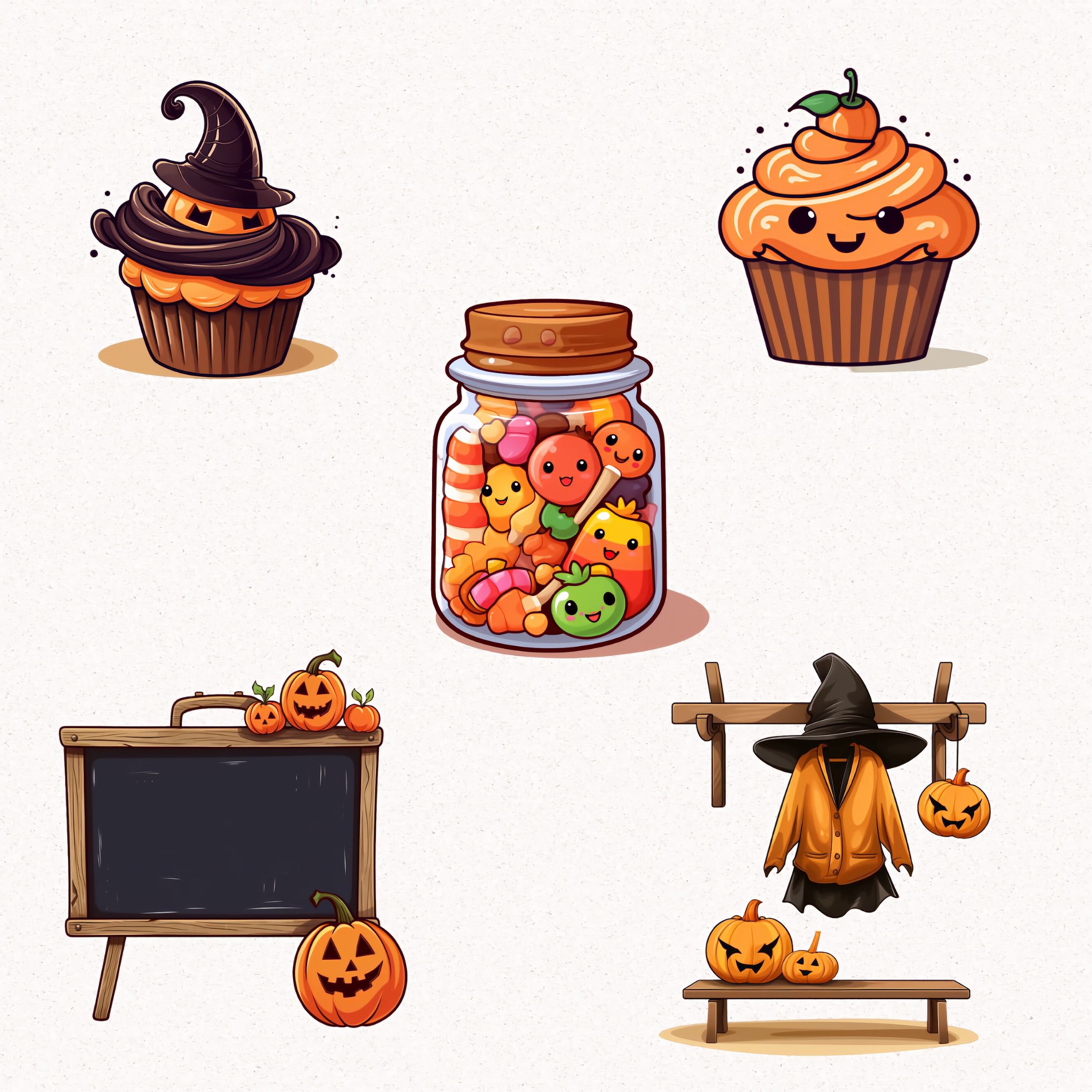 Halloween Themed Clipart Bundle, Instant Download, School, Children ...