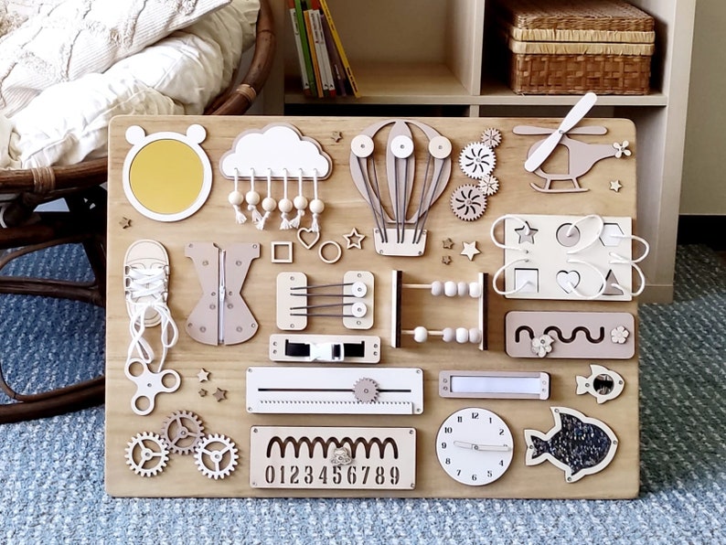 Customizable Sensory Busy Board for Toddlers Personalized Montessori ...