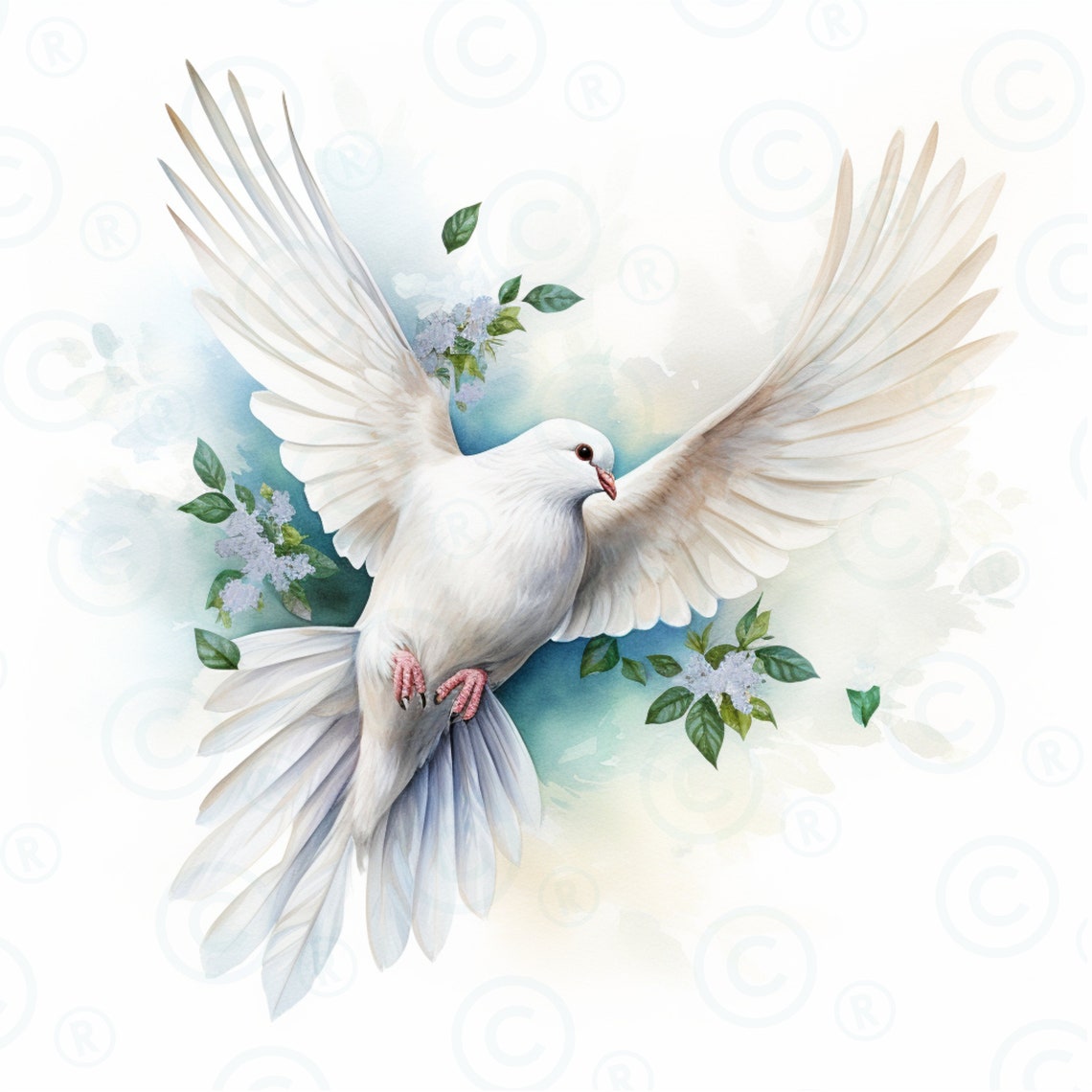 17 Bundle Digital Watercolours Doves Aquarell Tauben - Etsy